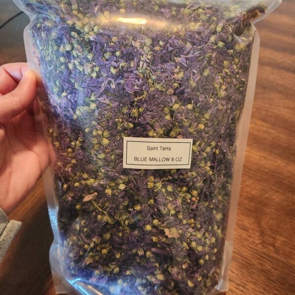 Dried Blue Mallow Flower Bulk [malva Sylvestris L.] - Etsy