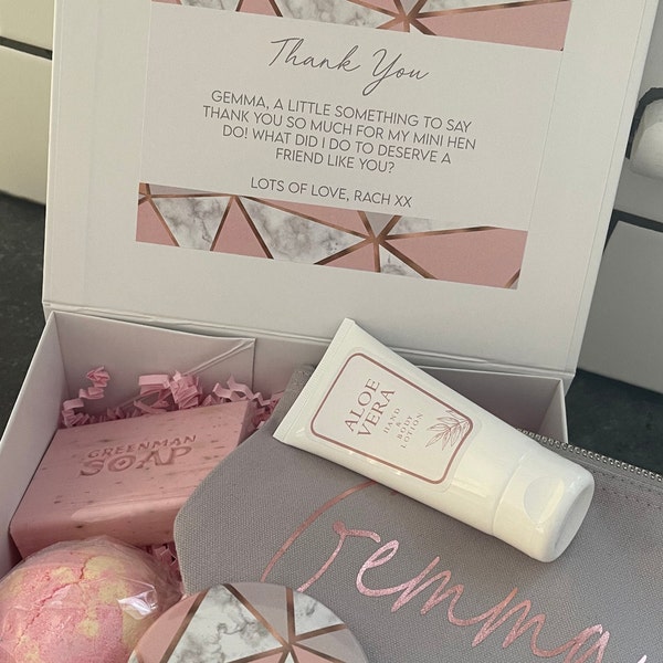 Personalised Happy Birthday Gift Box Filled, Rose Gold Best Friend Gift ...