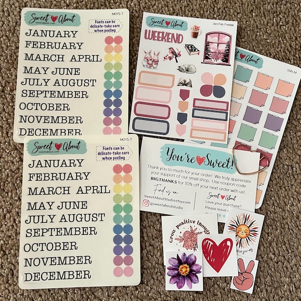 Months of the Year Planner Stickers - 5 Unique Fonts - Large & Small ...