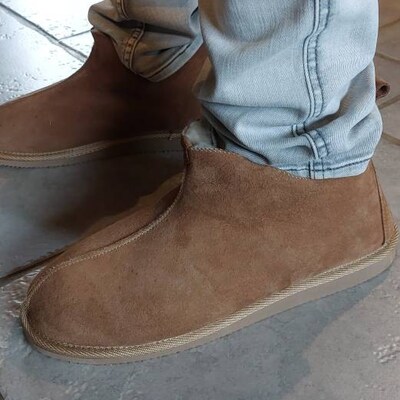 Handcrafted Luxury New Sheepskin Boot Slippers Men Women Ladies Genuine ...