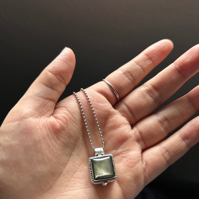 Antique Style STERLING SILVER and Glass PHOTO Locket on Necklace Choose ...