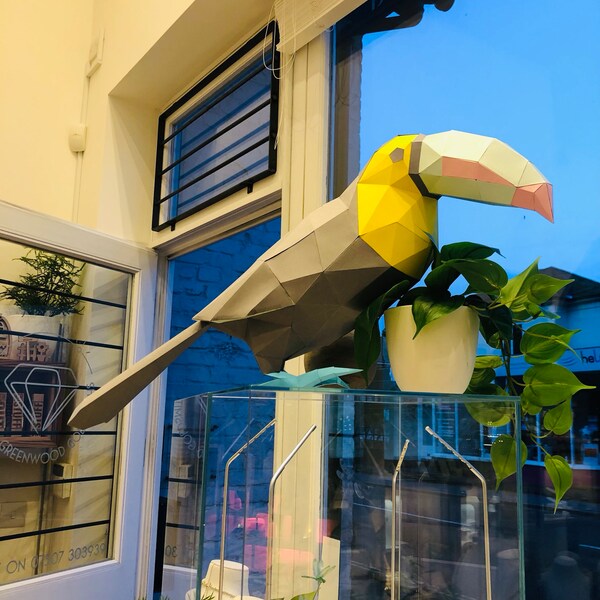 Toucan Low Poly Tropical Bird Papercraft PDF Template - Etsy