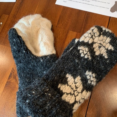 Upcycled Wool Sweater Mitten Pdf Pattern INSTANT DOWNLOAD - Etsy