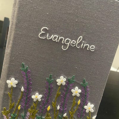 Flower Bouquet Embroidered Notebook, Custom Handmade Notebook, Hand ...