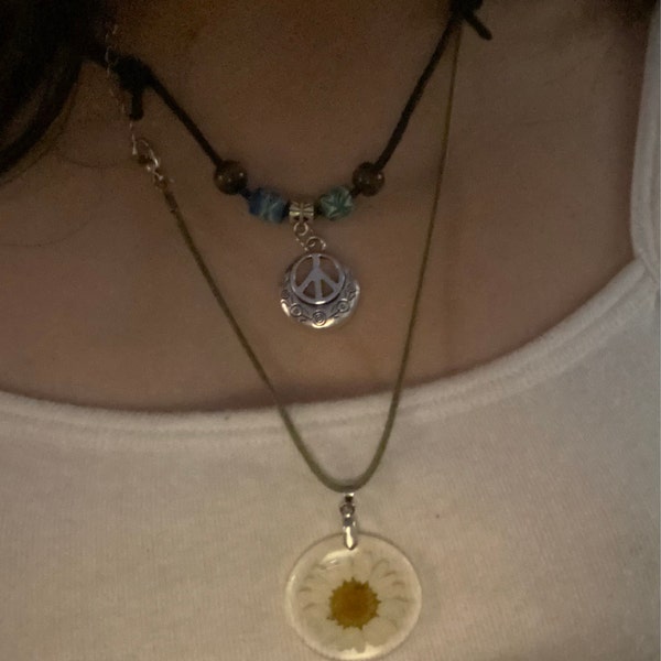 Personalized Dried Daisy Flower Necklace Flower Girl Gift Real Daisy ...