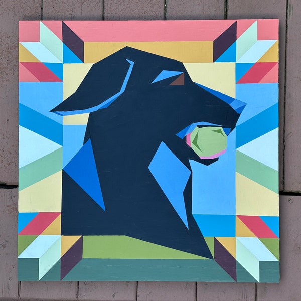 Black Lab Retriever Barn Quilt Pattern and Directions for Painting This ...