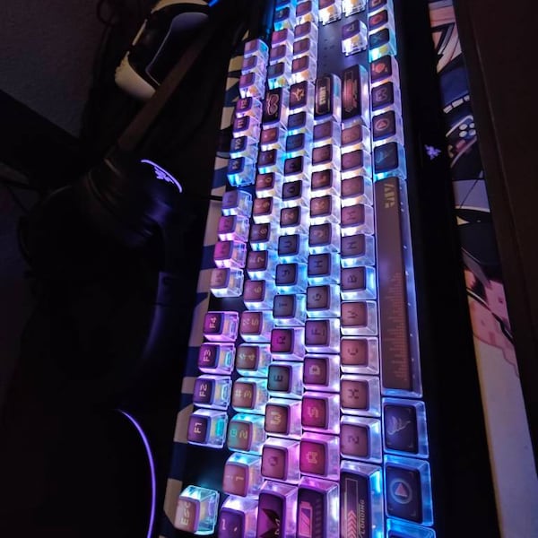 Gradient Shadow Side-printed Keycap Set, OEM Profile, Shine-through ...