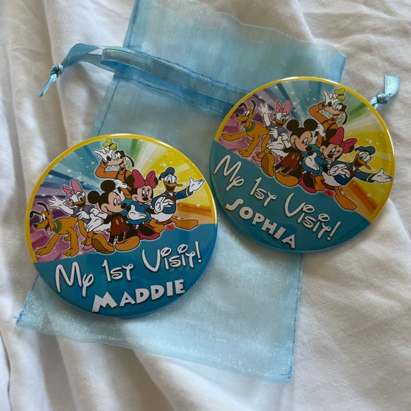 My First Visit Park Button - Disney Park Button - Character Pin ...