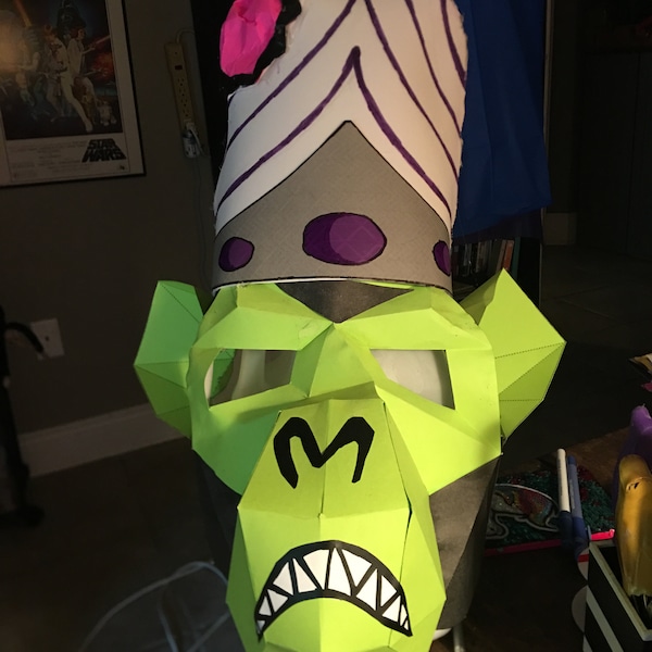 DIY Monkey Mask, Low Poly Paper Craft Template, Printable Ape Mask ...