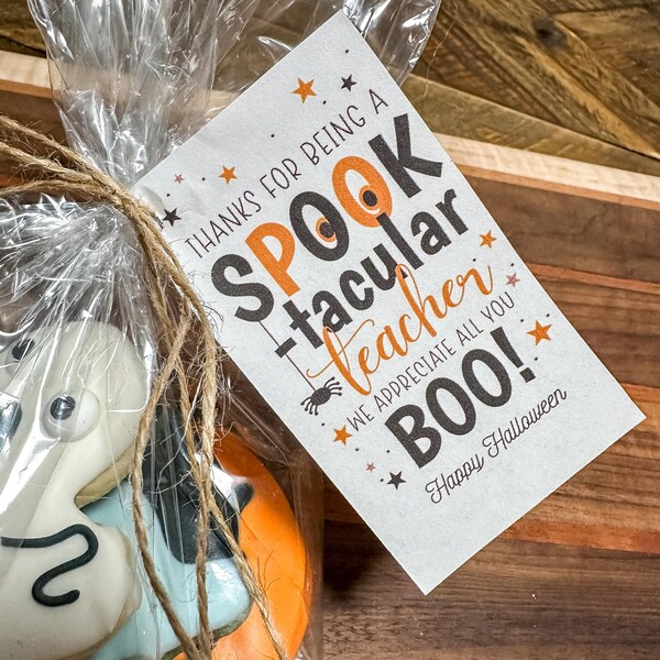 Printable Spooktacular Teacher Halloween Gift Tag, School Halloween ...