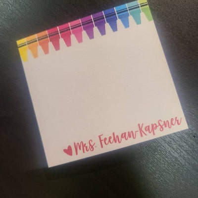 Teacher Sticky Note, Teacher Notepad, Crayon Sticky Note, Teacher ...