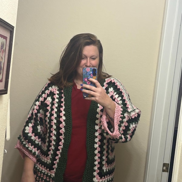 Easy PDF Crochet Pattern Oversized Hexagon Hexi Cardigan Granny Stitch ...