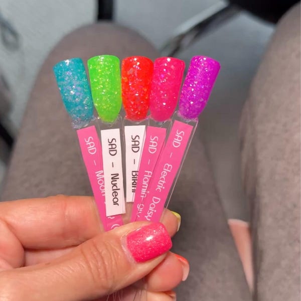 Wave Slinger Dip Powder Neon Orange Shimmer - Etsy
