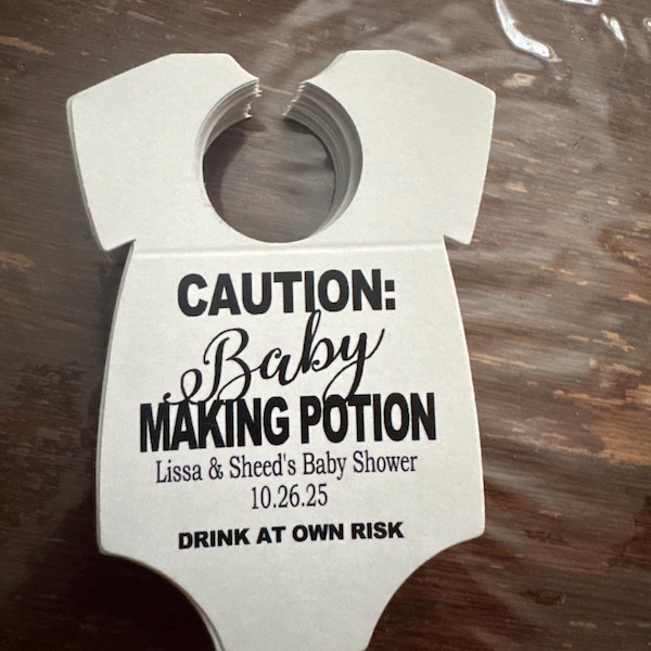 Caution Baby Making Potion (my Large Onesie Shape Tag) 2 1/2" X 3 1/2 ...