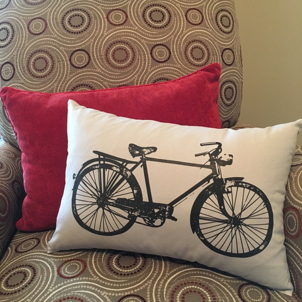Vintage Bicycle Pillow | Personalized Pillow | Home Decor | Bike Pillow ...