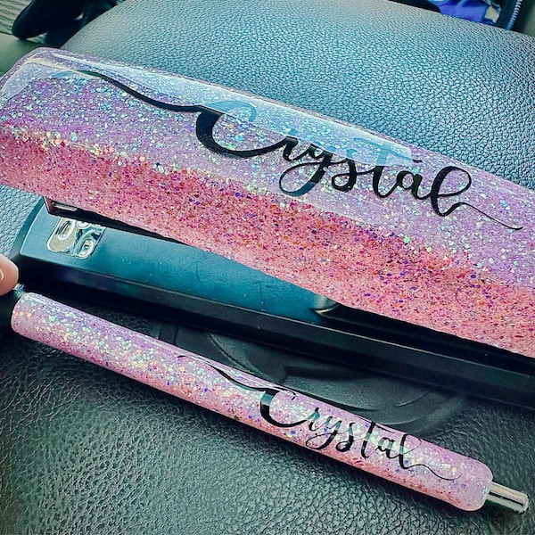 Glitter Stapler and Pen Set | Glitter Epoxy Stapler | Glitter Epoxy ...