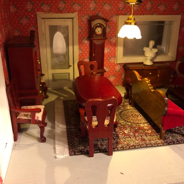 1:24 Scale Mahogany Grandfather Style Clock, Dollhouse Clock, Dollhouse ...