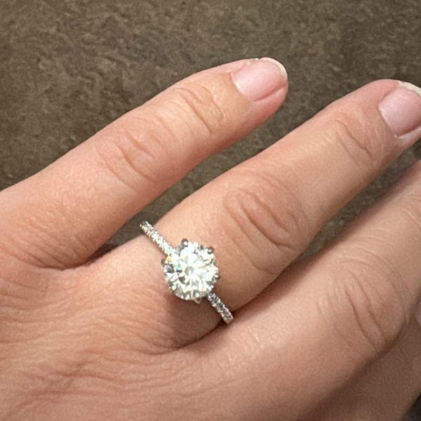 Solitaire Moissanite Wedding Set, 2.30CT Princess Cut Moissanite Ring ...