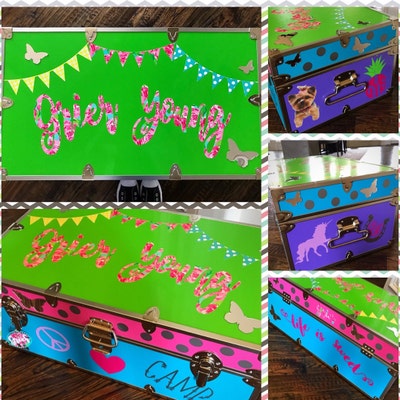 Camp Trunk Vinyl Decal Decor Camp Trunk Sticker Personalized Camp Trunk ...
