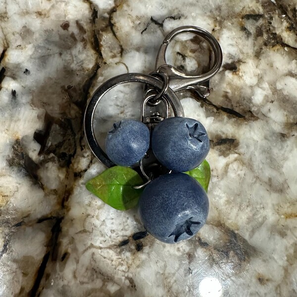 Handmade Big Blueberry Keychain, Blueberry Bag Charm, Berry Purse Charm ...