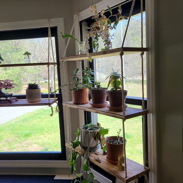 Hanging Window Shelves | Window Plant Shelf {2 Tiered} | Window ...