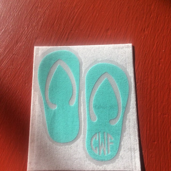 Flip Flop Monogram Decal - Etsy