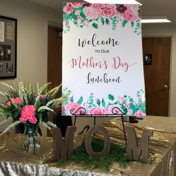 Floral Mother's Day Welcome Sign Template: Editable Brunch Decor ...