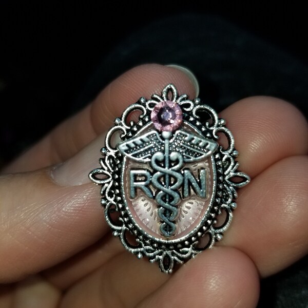 BSN Silver and White Nursing Pins Simple Pinning Ceremony Pin Vintage ...