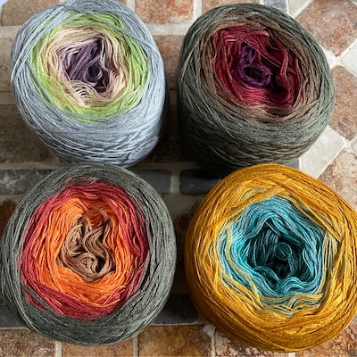 3 Ply Gradient Cake Yarn Ombre Yarn Cake Color Change Yarn - Etsy