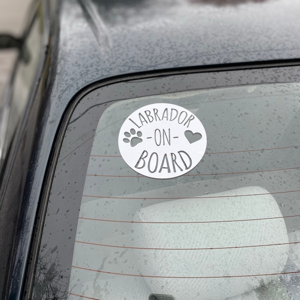 Labrador on Board Car Sticker - Removable Vinyl Decal - Etsy