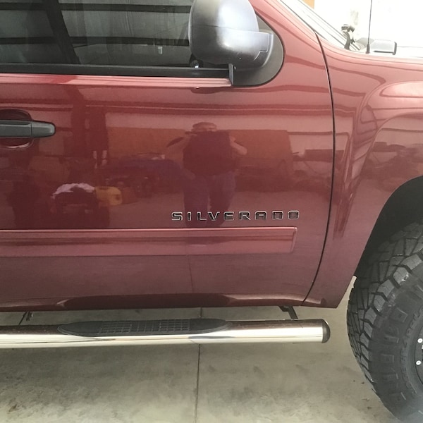 2007-2018 Chevy Silverado 1500 Emblem Overlay Decal Letters (BLACK) Set ...