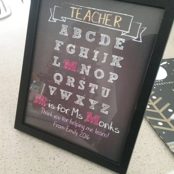 Dance / Ballet Teacher Gift PRINT, Chalkboard Design, Ballerina, Thank ...