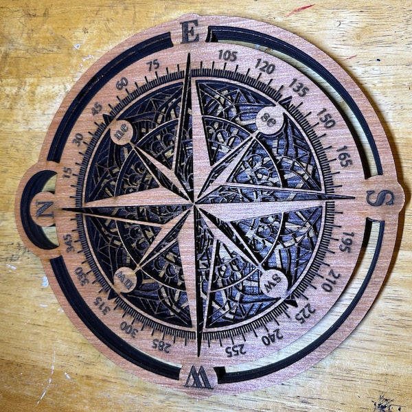 362-wooden Multilayer Compass, Home Decor, Wall Decor, Vector Svg ...
