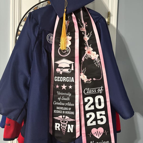 Customized Nursing Stole, Nursing Graduation Stole, RN Stole Nursing ...