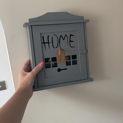 Grey White Key Cabinet Box Storage Wooden Key Box Organiser - Etsy