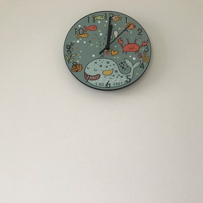Whale Wall Clock Sea Life Kids Nursery Room, Teens Room, Baby Room Wall ...