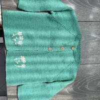 PDF Knitting Pattern, Daisy Embroidered Cardigan for Baby and Toddler ...