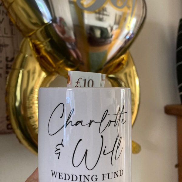 Personalised Ceramic Wedding Fund Money Box - Engagement Gift - Etsy