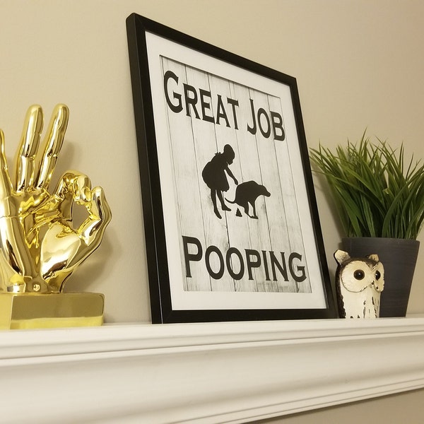 Great Job Pooping | Bathroom Wall Décor | Dog Décor | Funny Bathroom ...
