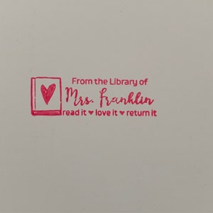 Customized Librarian Stamp, From the Library of Script Stamps, Self ...