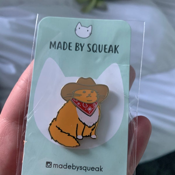The Original Cowboy Cat Enamel Pin - Meowdy! - Etsy