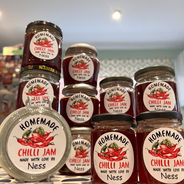 39 Personalised Jar Labels, Stickers, Ideal for Chutney, Chilli Jam ...