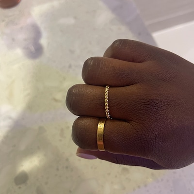 18K Gold Bar Stacking Ring Personalized Engravable - Etsy