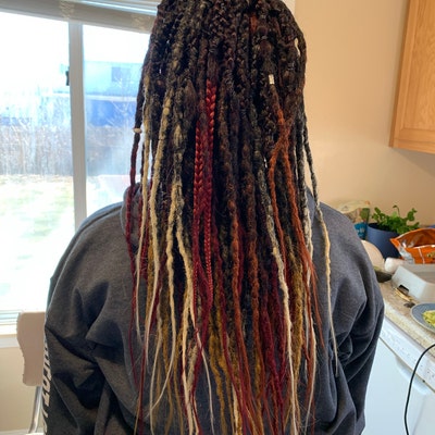 Dark Red Synthetic Dreads Extensions Burgundy Double Ended - Etsy