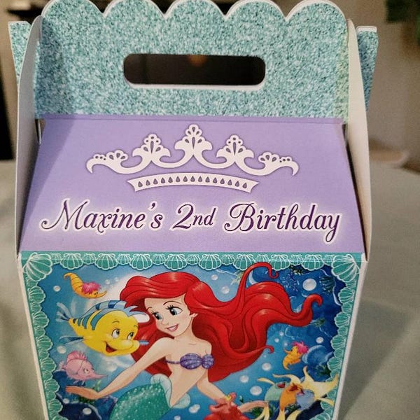 Princess Ariel Little Mermaid Birthday Personalized Gable Favor Goody ...