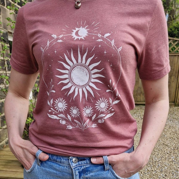 Pagan Boho Hail Sunna Shirt, Summer Solstice Wiccan Clothing, Heathen ...