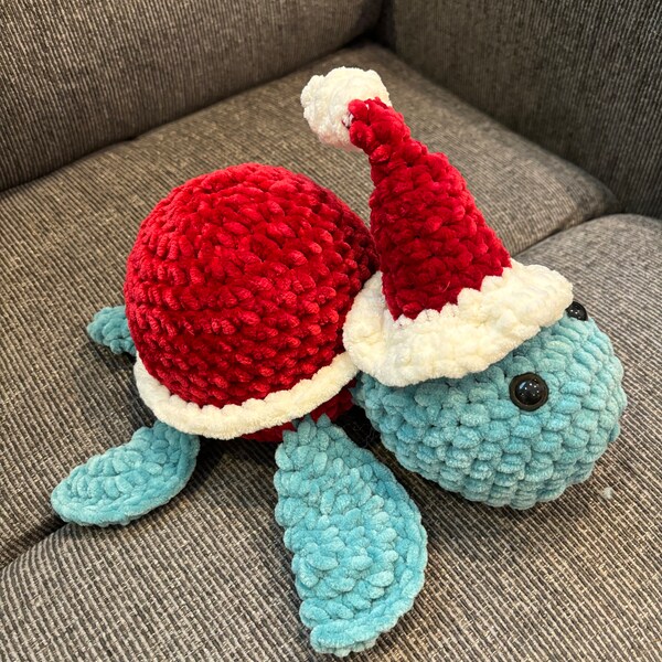 Santa Christmas Turtle Pattern Crochet PDF Download Beginner Friendly ...