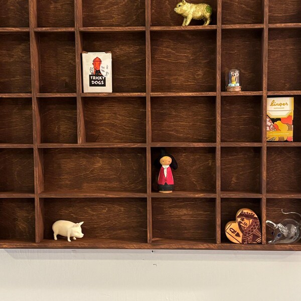 Wooden Display, 28 Compartments Spice Rack, Knick Knack Collection ...