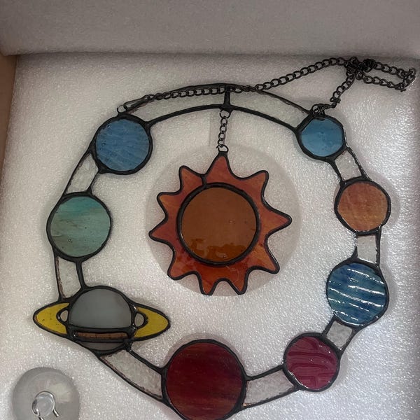 Solar System Stained Glass Suncatcher,handmade Solar System Glass Art ...