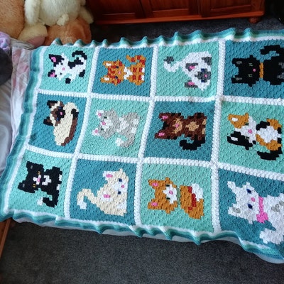 Crochet Pattern Download Kitty Corner Afghan Cat Lovers - Etsy